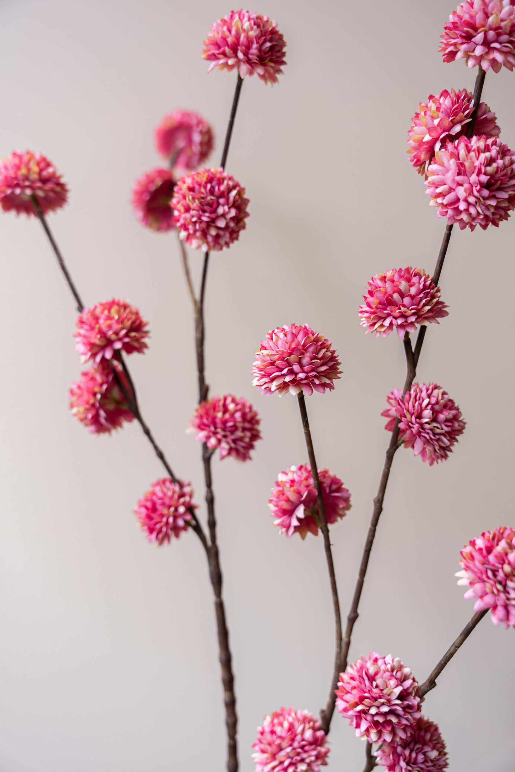 Zijden bloem - Pompon Brench Roze - De Flower Club